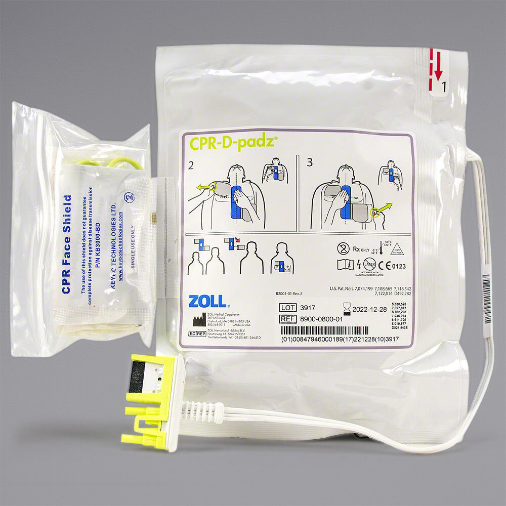 Zoll 8900-0800-01 Adult CPR-D-Padz 1-Piece Electrode Pad Set for AED ...