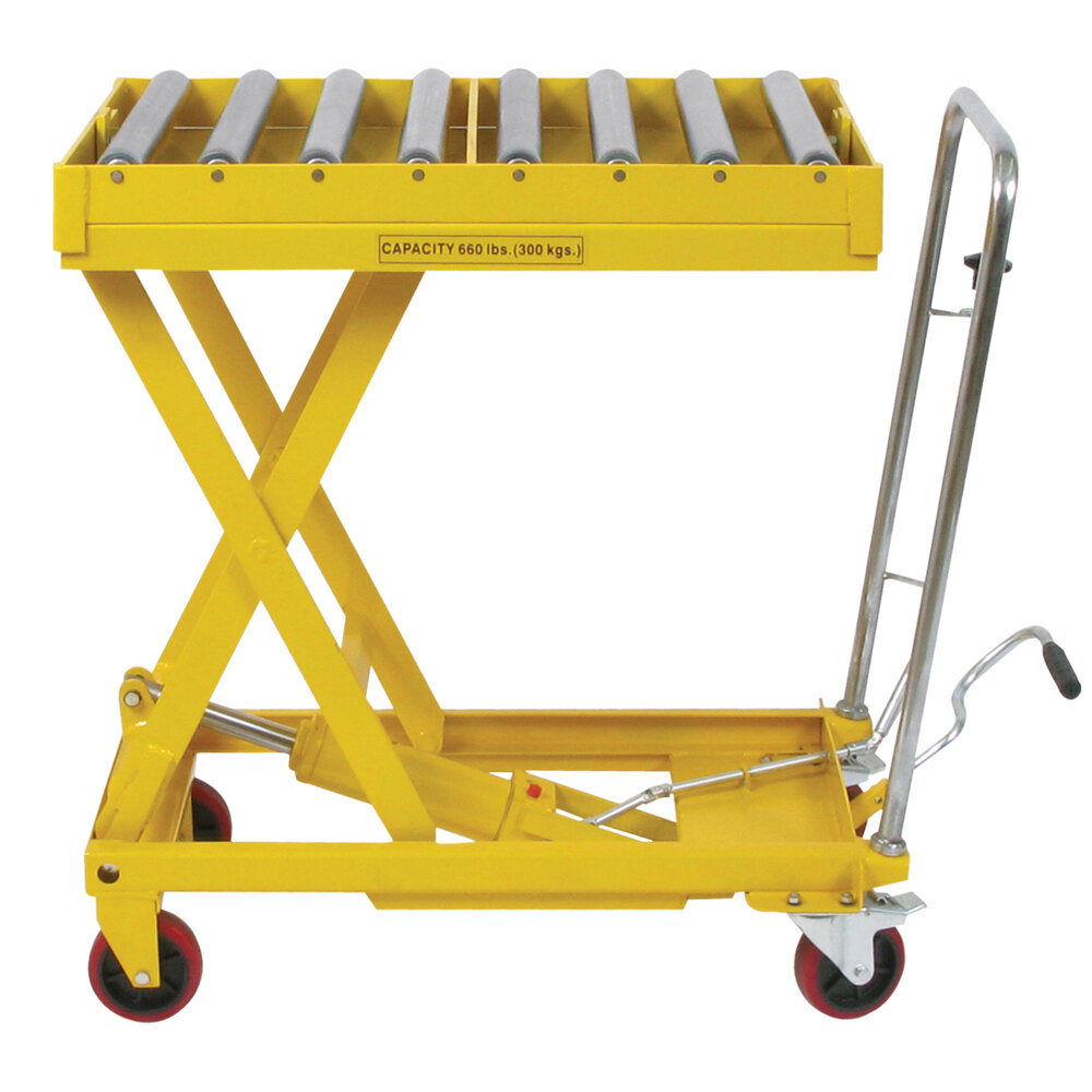 Wesco 273269 Roller Top Scissors Lift Table (12" - 38" Lift)