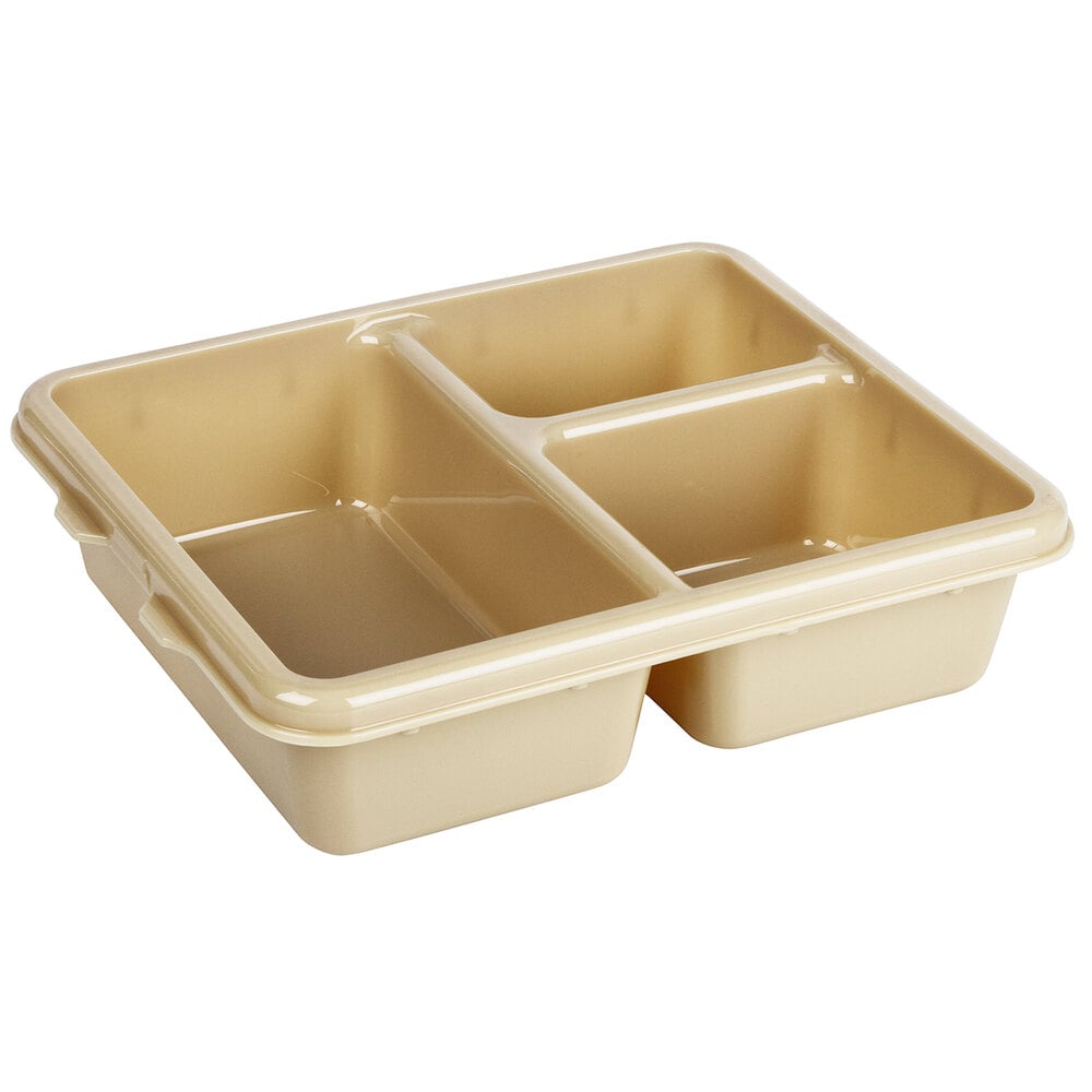 Cambro 9113CW133 Camwear 9" x 11" Beige 3-Compartment Meal Delivery ...