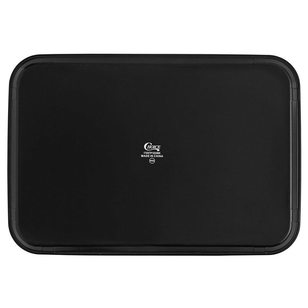 Choice 18" x 26" Black Rectangle Non-Skid Serving Tray