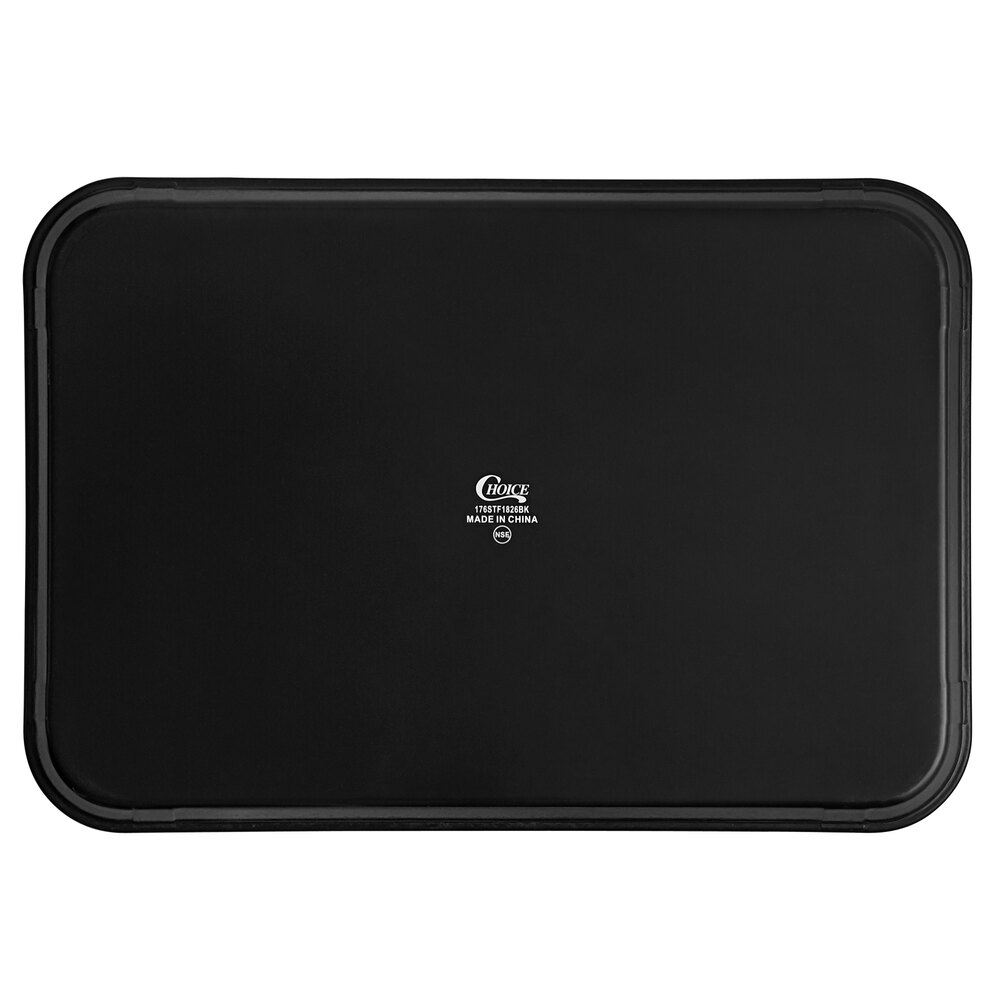 Choice 18" x 26" Black Rectangle Fiberglass Non-Skid Serving Tray