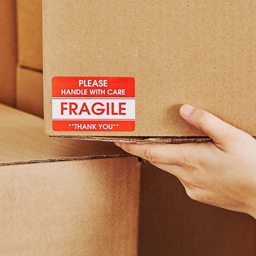 Fragile Handle with Care Labels (2" x 3") - 500/Roll