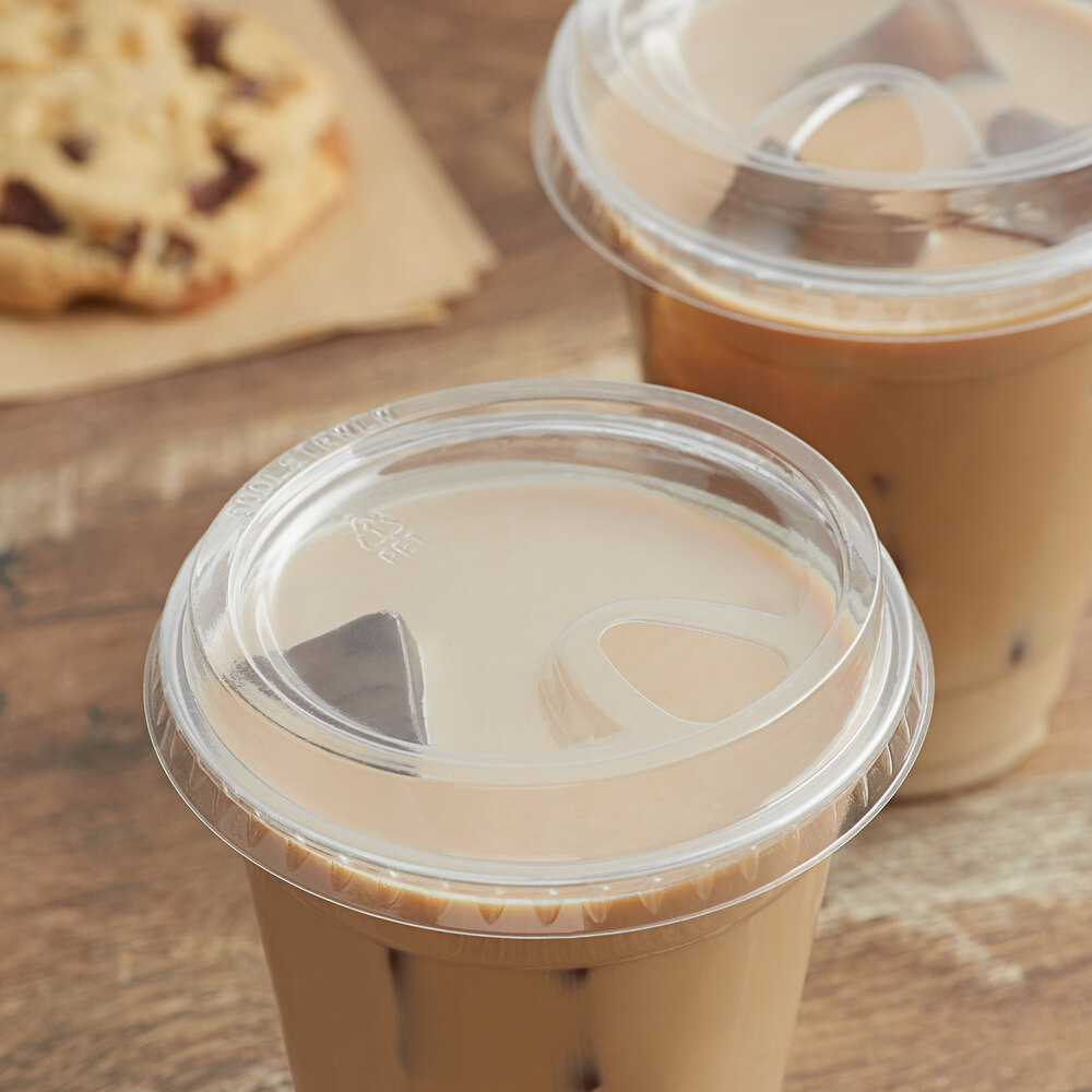 Choice 9, 12, 16, 20, and 24 oz. Clear Sip-Through Lid with Extra-Wide ...
