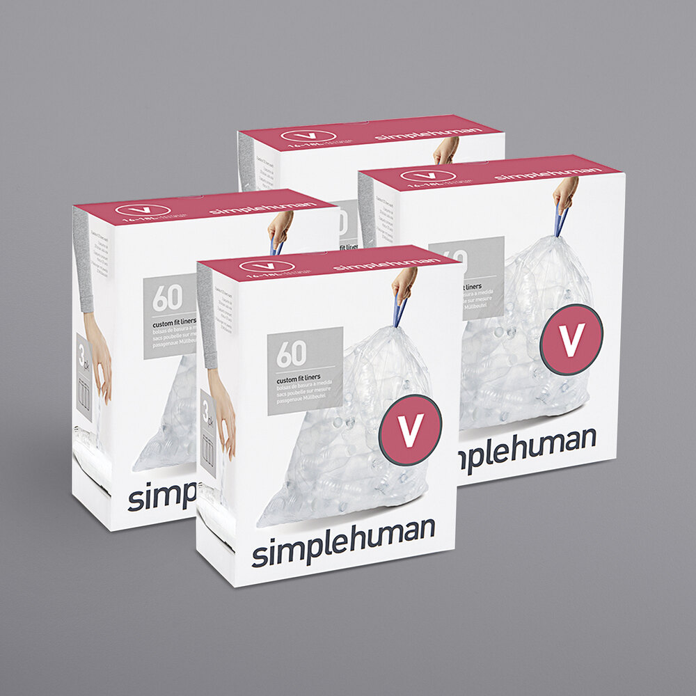 simplehuman CW0277MC 4.2-4.8 Gallon / 16-18 Liter Code V Clear Custom ...