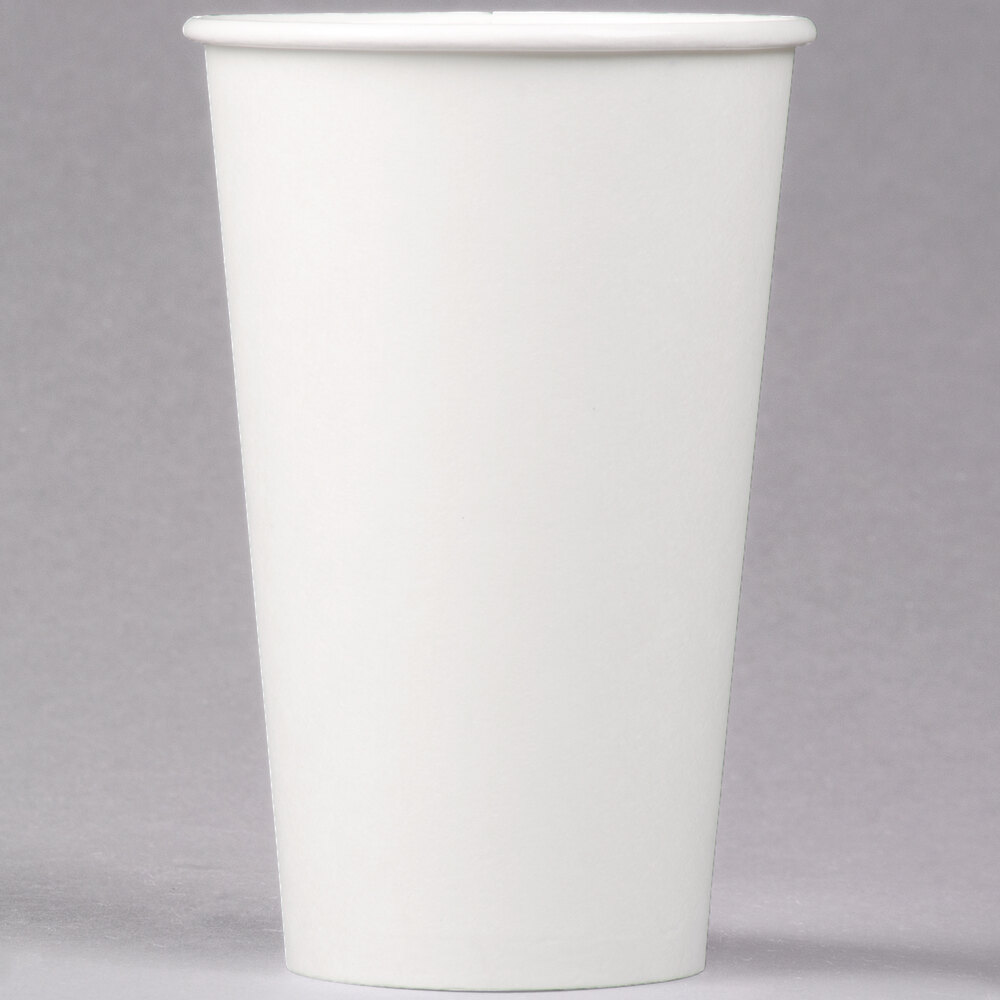 Solo 316W-2050 16 oz. White Poly Paper Hot Cup - 1000/Case