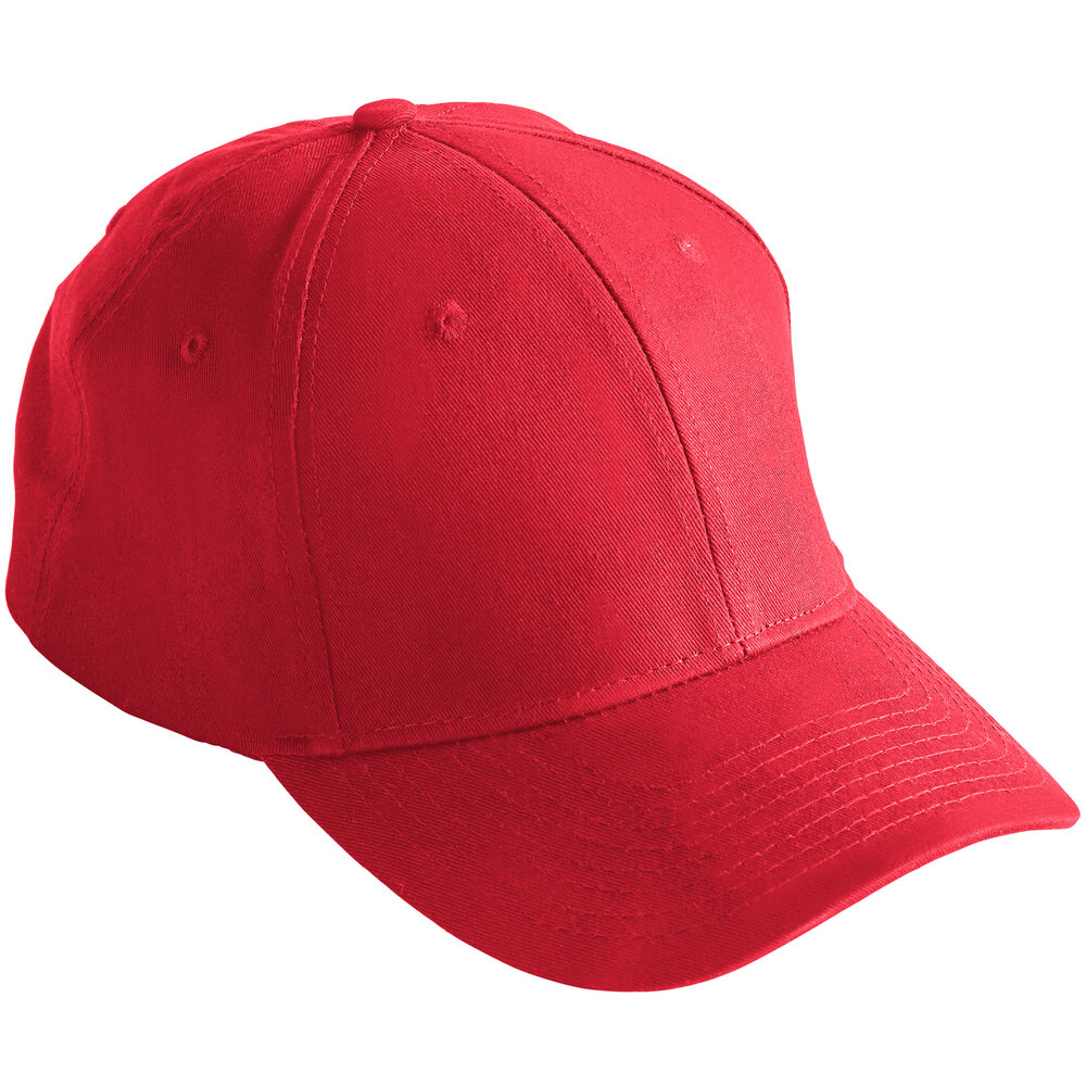 Mercer Culinary Red Customizable 6-Panel Chef / Baseball Cap