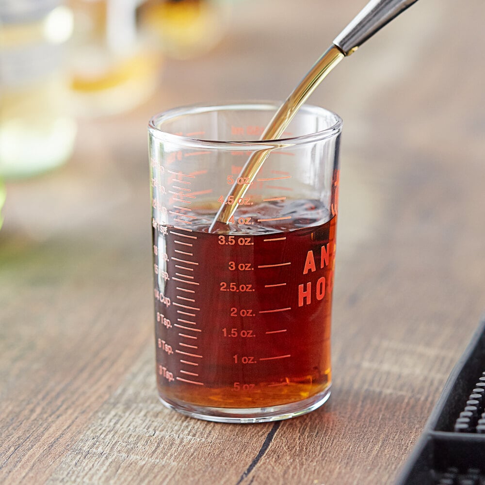 Anchor Hocking 91016AHG18 5 oz. Measuring Glass with Red Print and ...