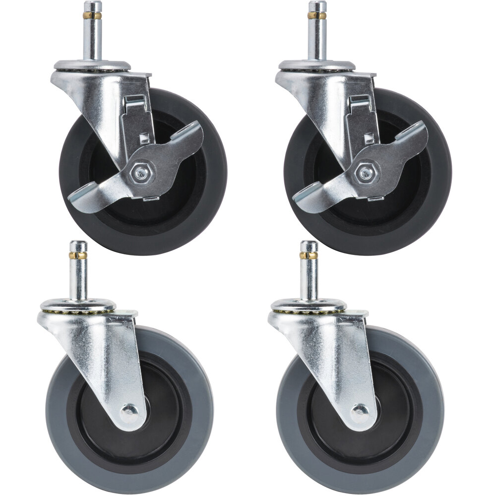 Carlisle Equivalent 4" Swivel Stem Casters for Fold 'N Go Carts - 4/Set