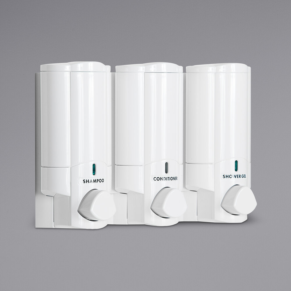 Dispenser Amenities 37350 Aviva 30 oz. Solid White 3-Chamber Wall ...