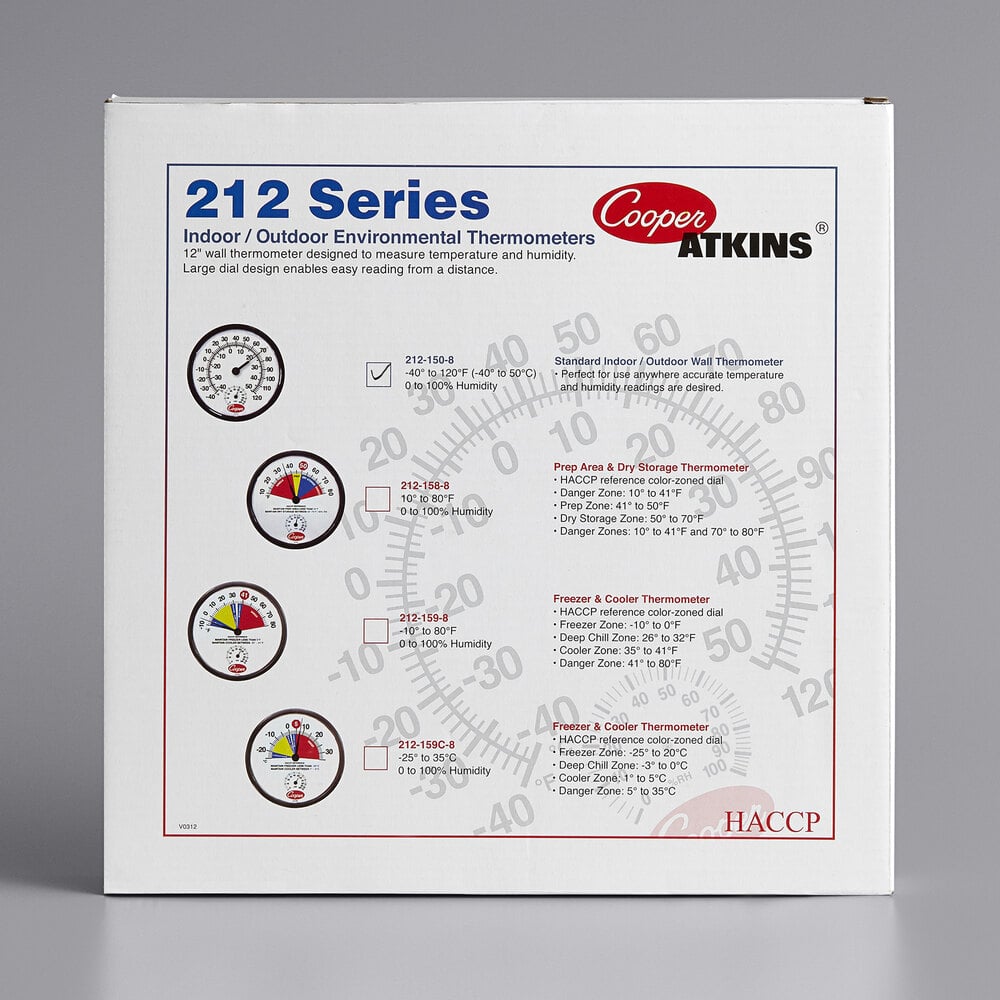 Cooper-Atkins 212-150-8 12" Dial Indoor / Outdoor Wall Thermometer with ...