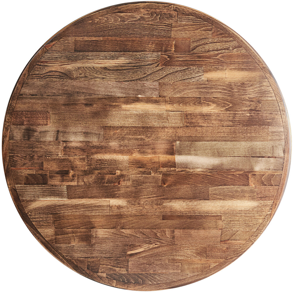 Lancaster Table & Seating 30" Round Recycled Wood Butcher Block Table ...