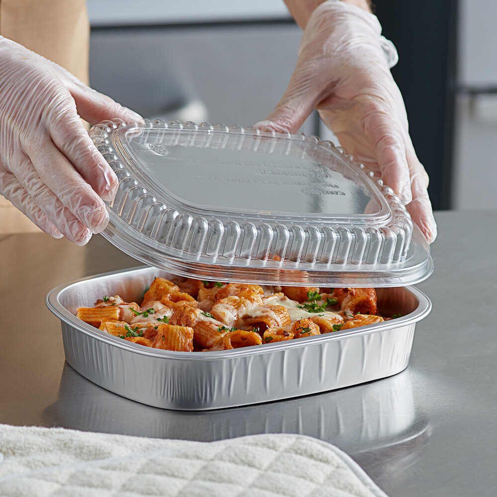 Choice 47.4 oz. Smoothwall Silver Medium Foil Entree / Take-Out Pan ...