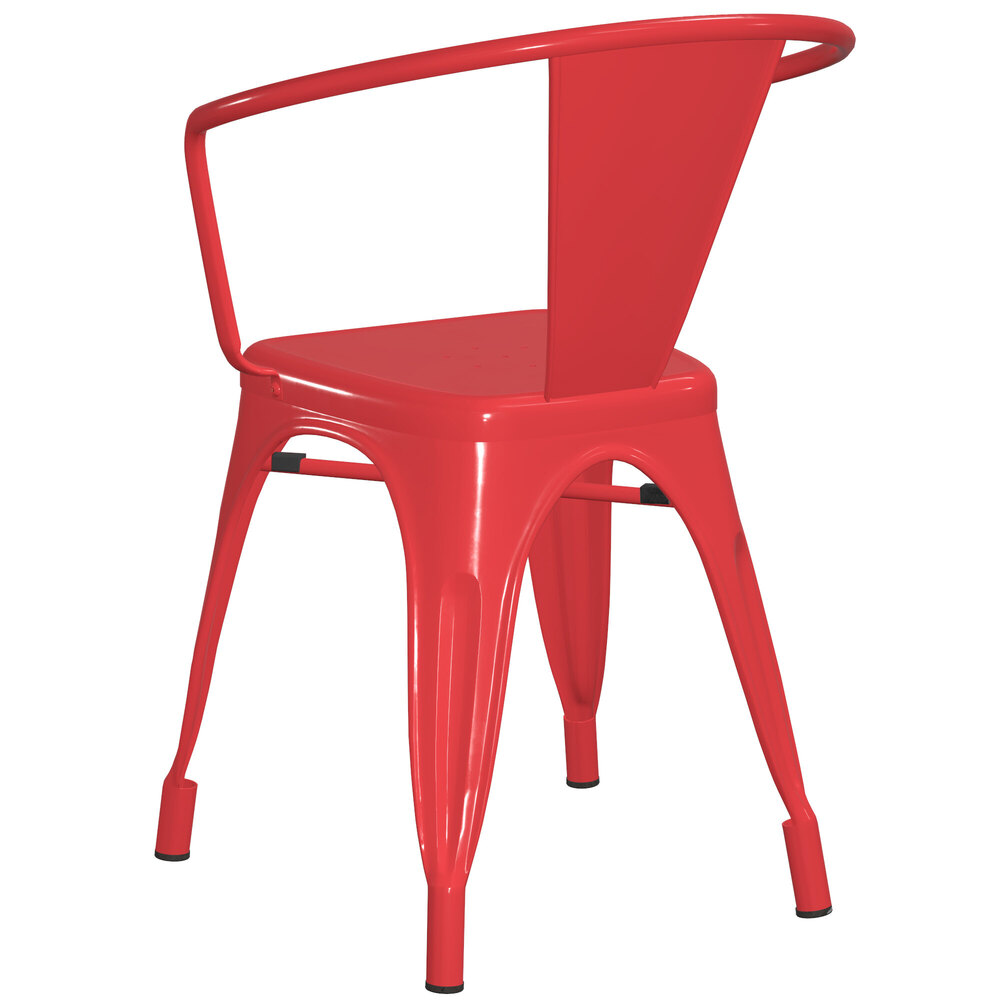 Lancaster Table & Seating Alloy Series Red Metal Indoor / Outdoor ...