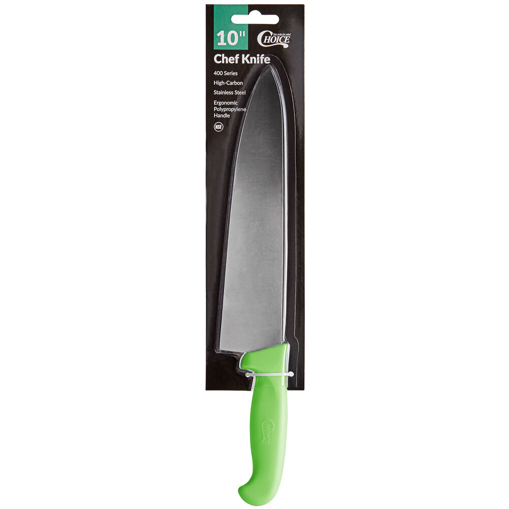 Choice 10" Chef Knife with Neon Green Handle