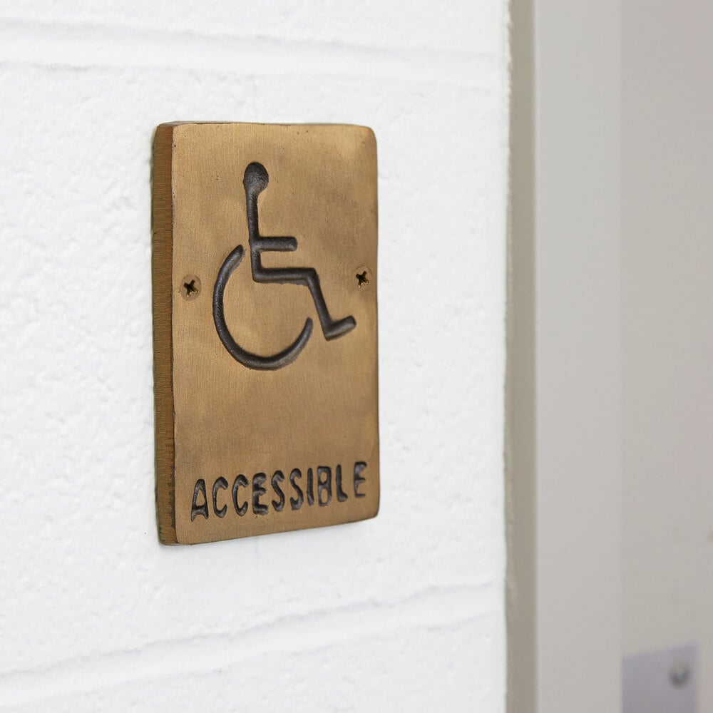 Tablecraft 465632 ADA Handicap Accessible Sign - Bronze, 6" x 4"