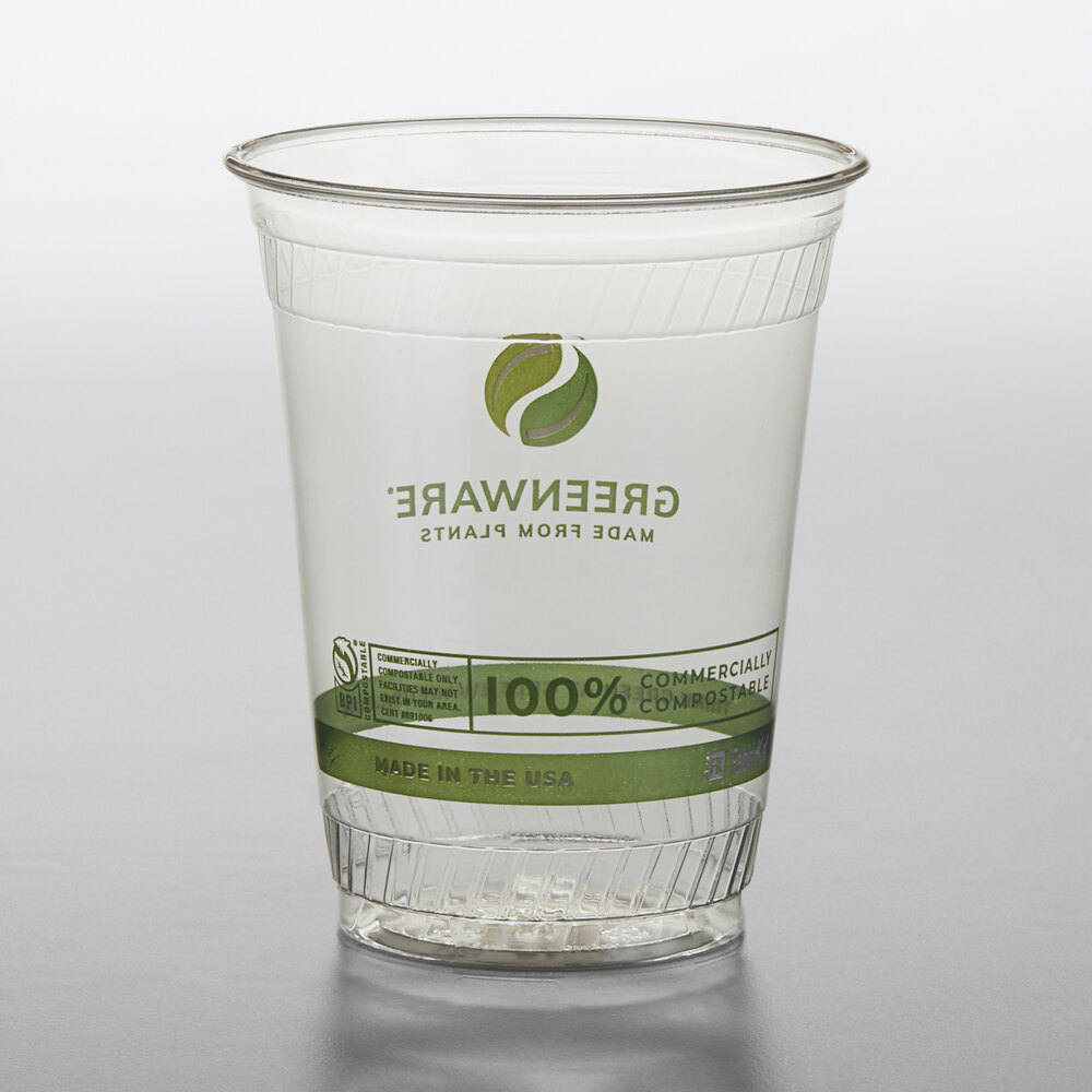 Fabri-Kal GC16S Greenware 16 / 18 oz. Compostable Printed Plastic Cold ...