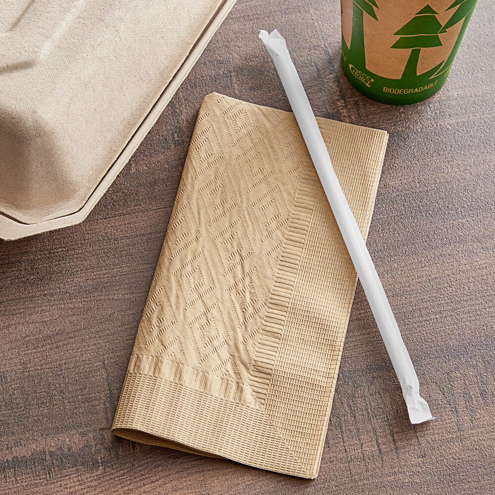 EcoChoice WrapNap 2-Ply Natural Kraft 1/4 Fold Dinner Napkin 16" x 16 ...