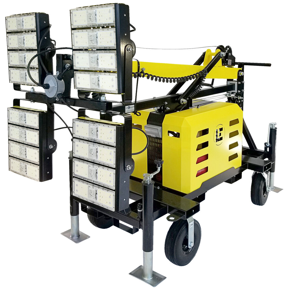 Lind Equipment LE980LED-T4 Beacon LED Yellow Quad Head Light Tower with ...