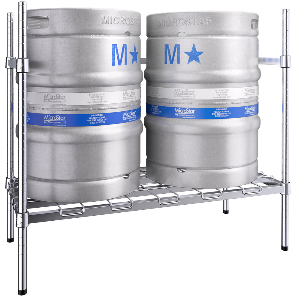 Regency 2 Keg Chrome Keg Rack - 18" x 36" x 34"