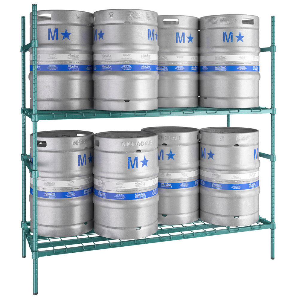 Regency 8 Keg Green Epoxy Keg Rack - 24" x 60" x 64"