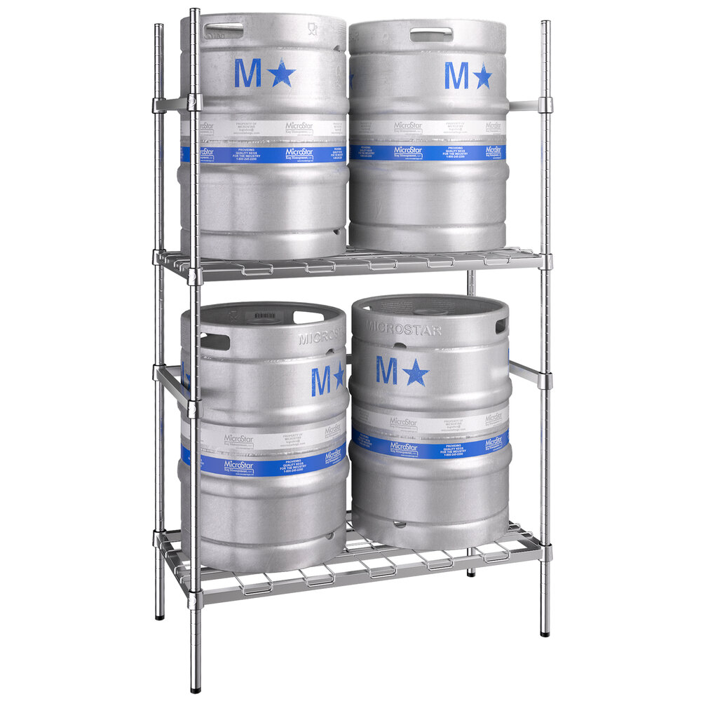 Regency 4 Keg Chrome Keg Rack - 18" x 36" x 64"