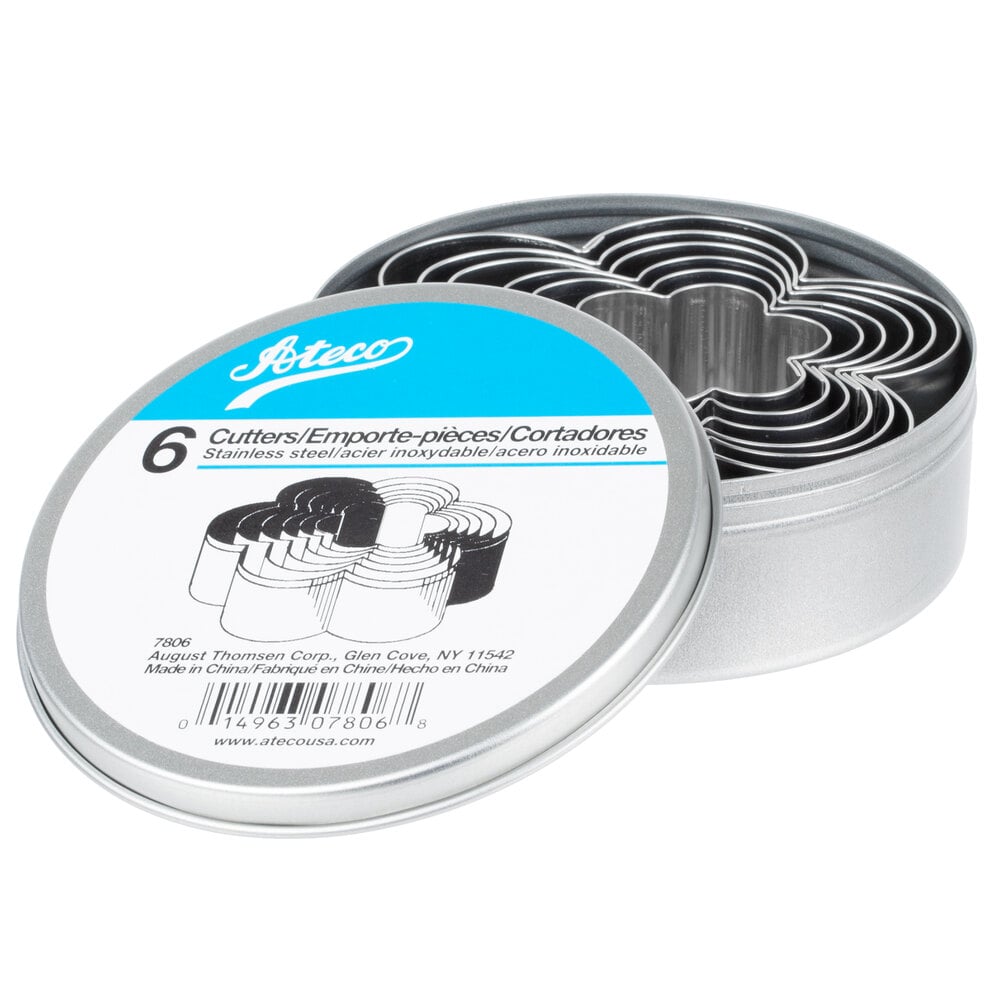 Ateco 7806 6-Piece Stainless Steel Plain Daisy Cutter Set