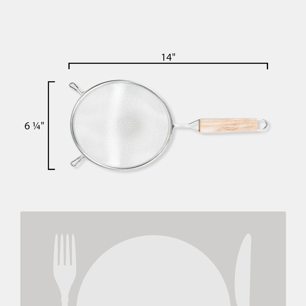 Tablecraft 82 6 1/4" Fine Tin Double Mesh Strainer