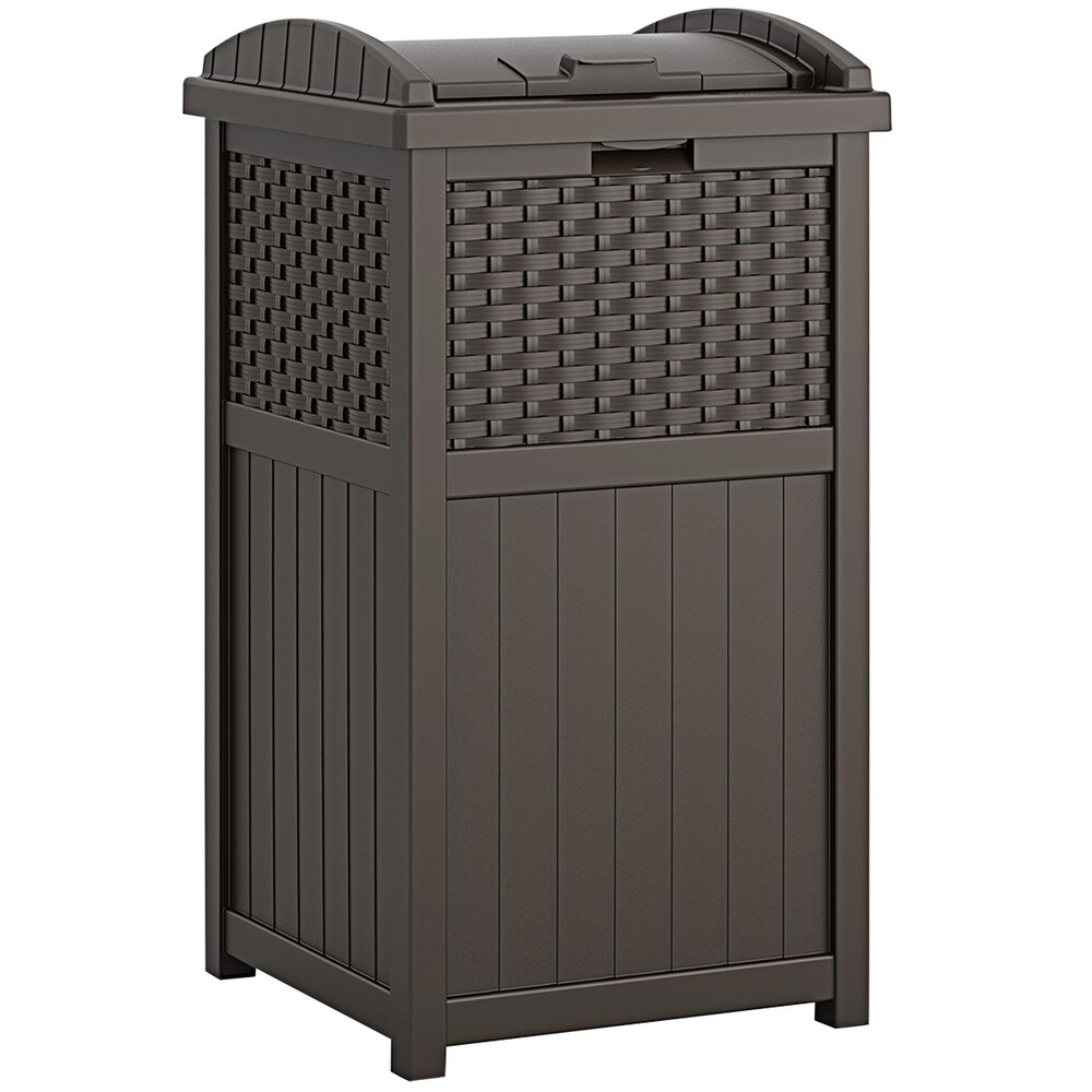 Suncast Trash Hideaway GHW1732 23 Gallon Brown Outdoor Waste Container ...