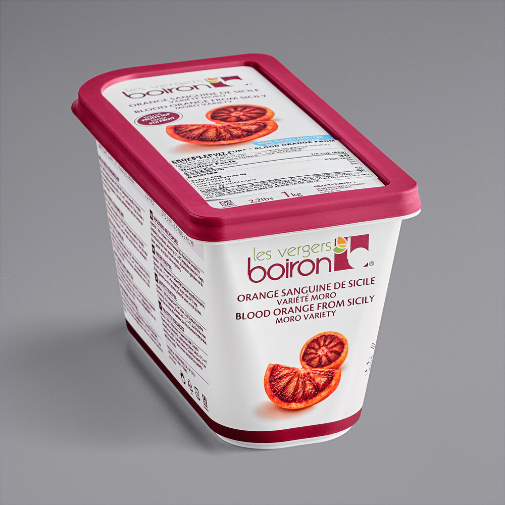 Les Vergers Boiron Sicilian Blood Orange 100% Fruit Puree 2.2 lb. Les Vergers Boiron Sicilian Blood Orange 100% Fruit Puree 2.2 lb.