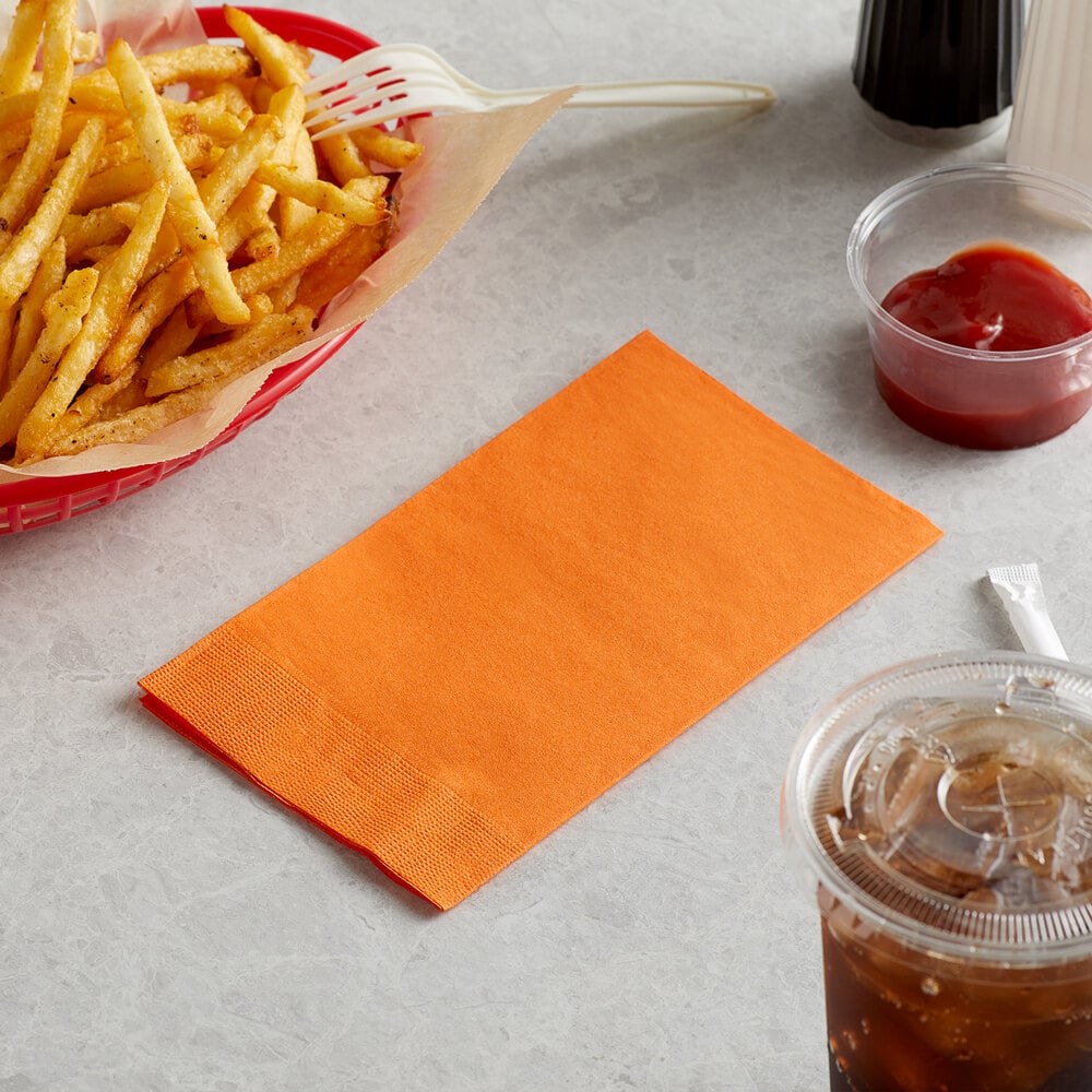 Orange Paper Dinner Napkin, Choice 2-Ply Customizable, 15" x 17" - 1000 ...