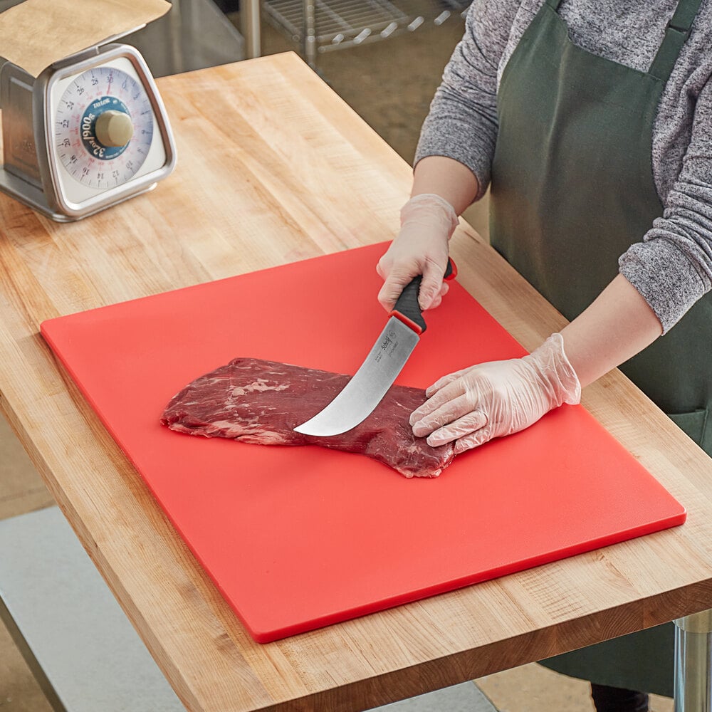 Choice 24" x 18" x 1/2" Red Polyethylene Cutting Board