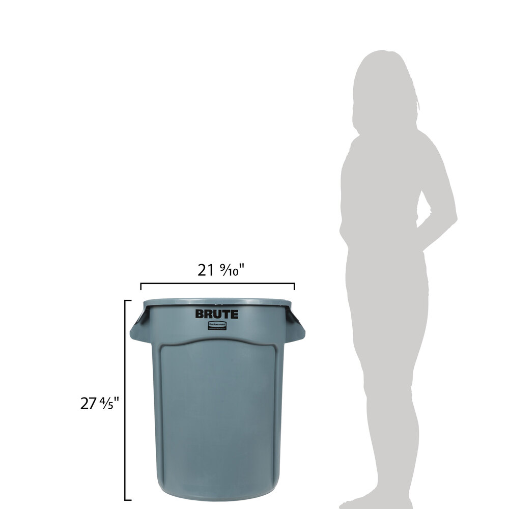 32 Gallon Trash Can | Rubbermaid FG263200GRAY BRUTE 32 Gallon Gray ...