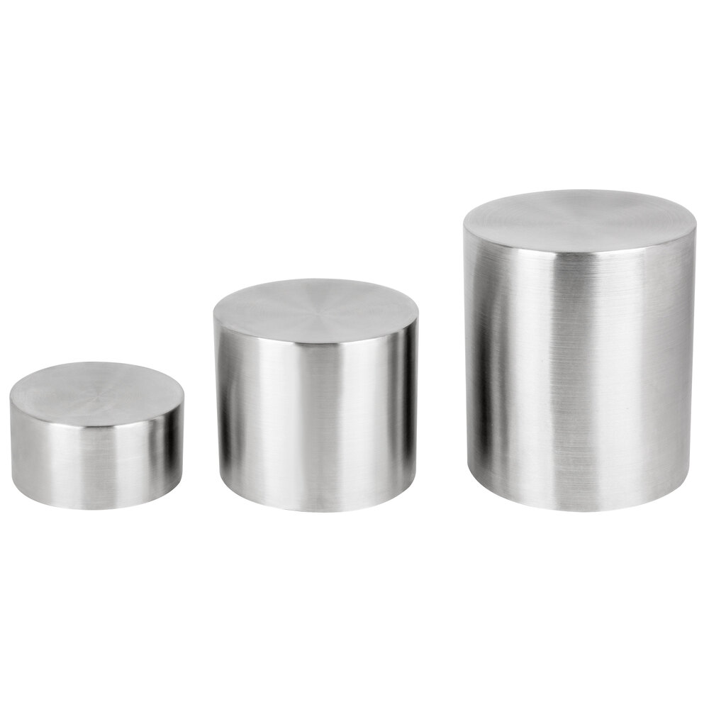 Tablecraft RR3 3 Piece Round Stainless Steel Nesting Riser Set