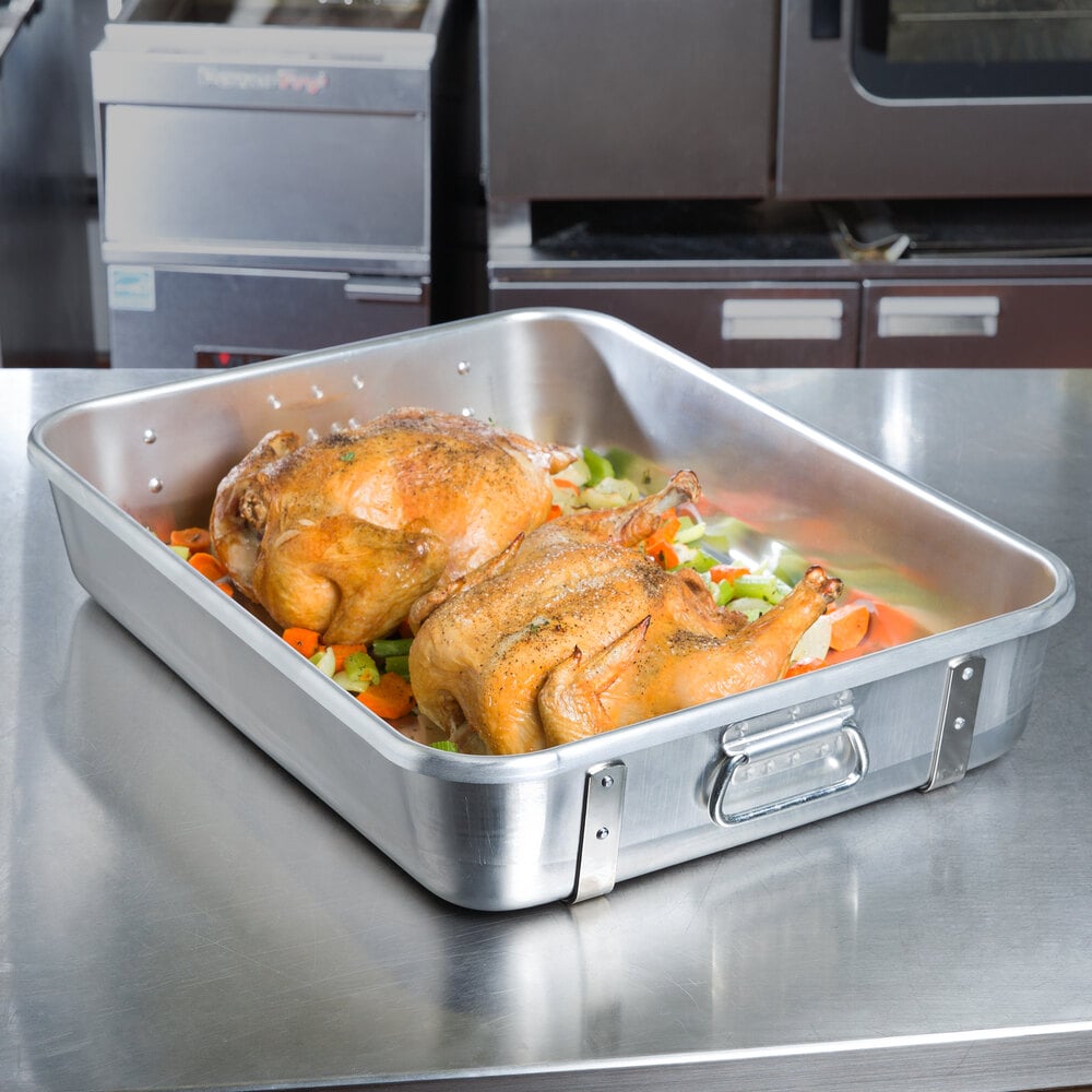Vollrath 68361 Wear-Ever 29.5 Qt. Aluminum Roaster Pan - 24" x 18" x 4 3/4"