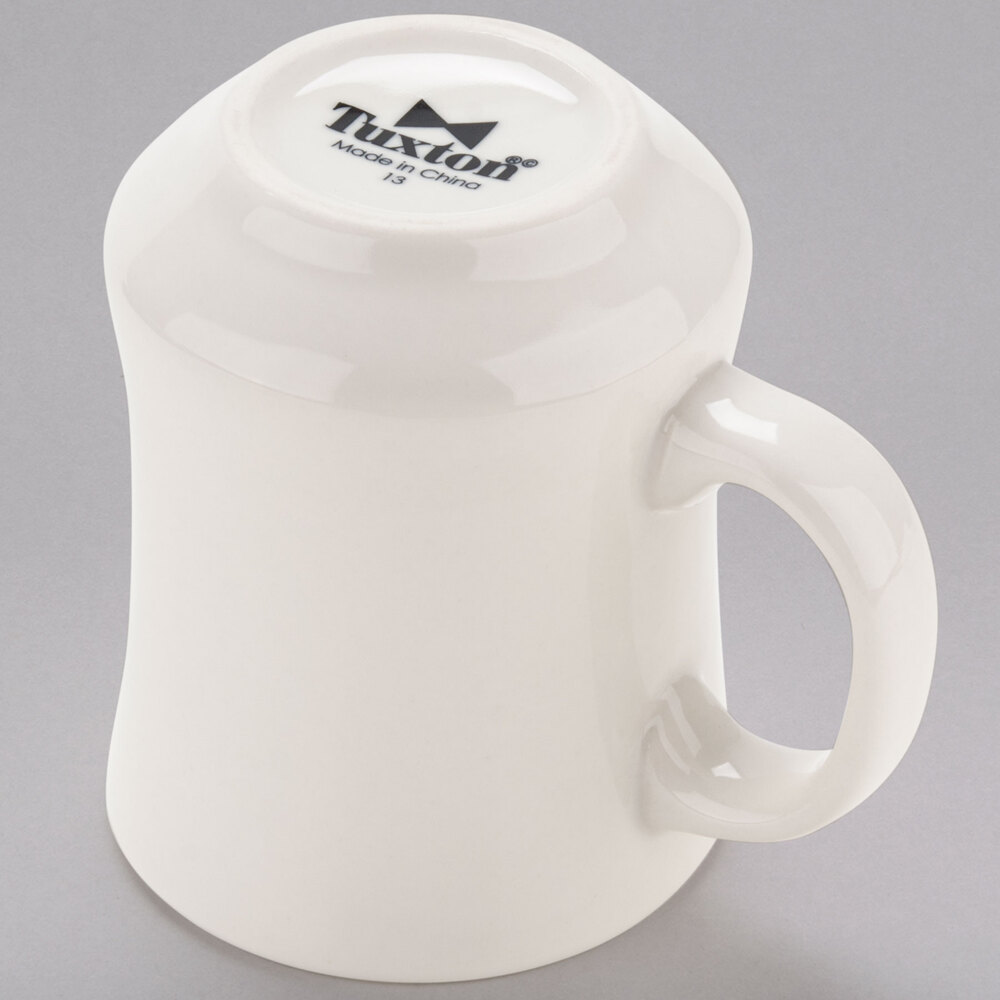 Tuxton BEM-0806 9 oz. Eggshell Princess China Mug - 24/Case