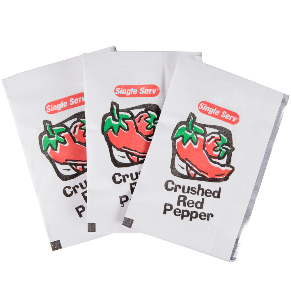 Crushed Red Pepper 1 Gram Portion Packet - 200/Case