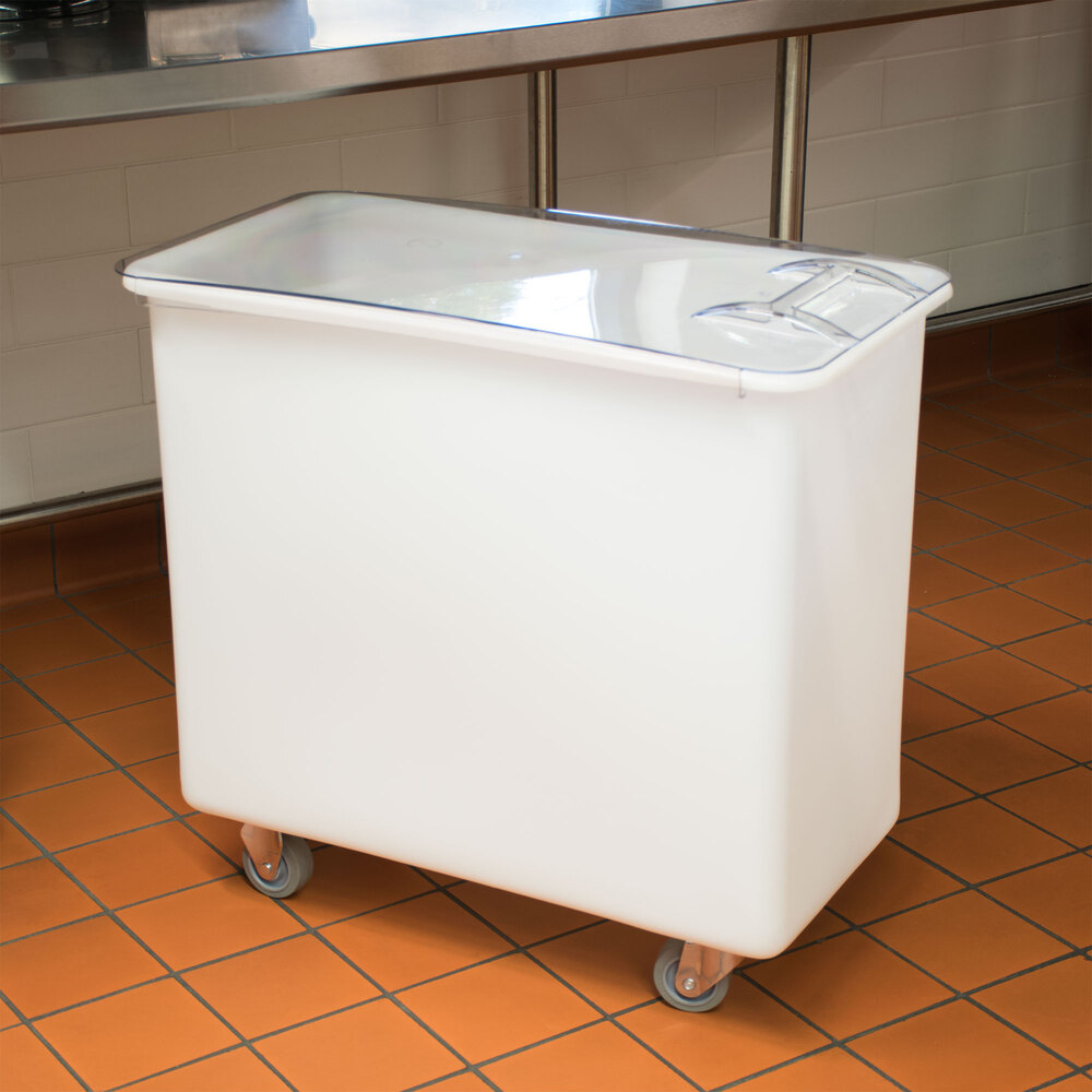 Cambro IB36148 34 Gallon / 540 Cup White Flat Top Mobile Ingredient ...