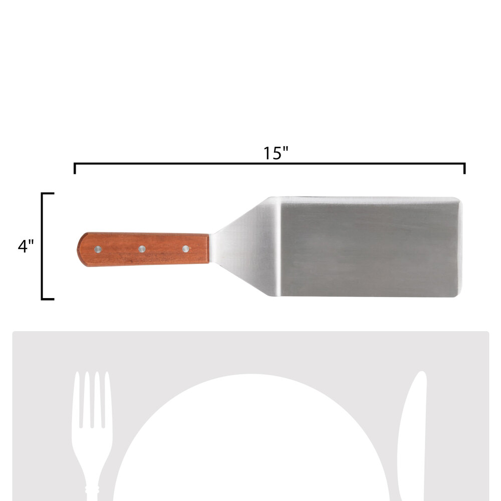 8" x 4" Solid Turner with Cutting Edge - Wood Handle