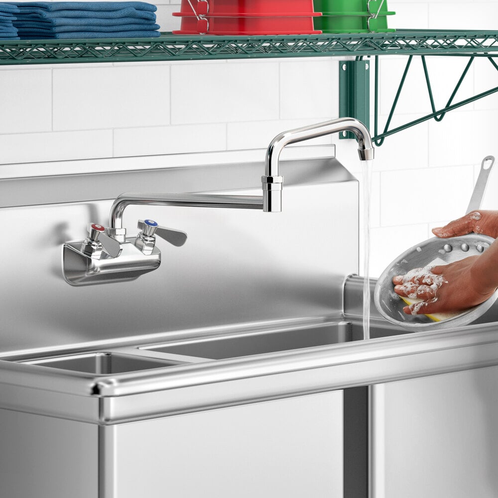 Regency Wall Mount Faucet with 18" Double-Jointed Spout and 4" Centers