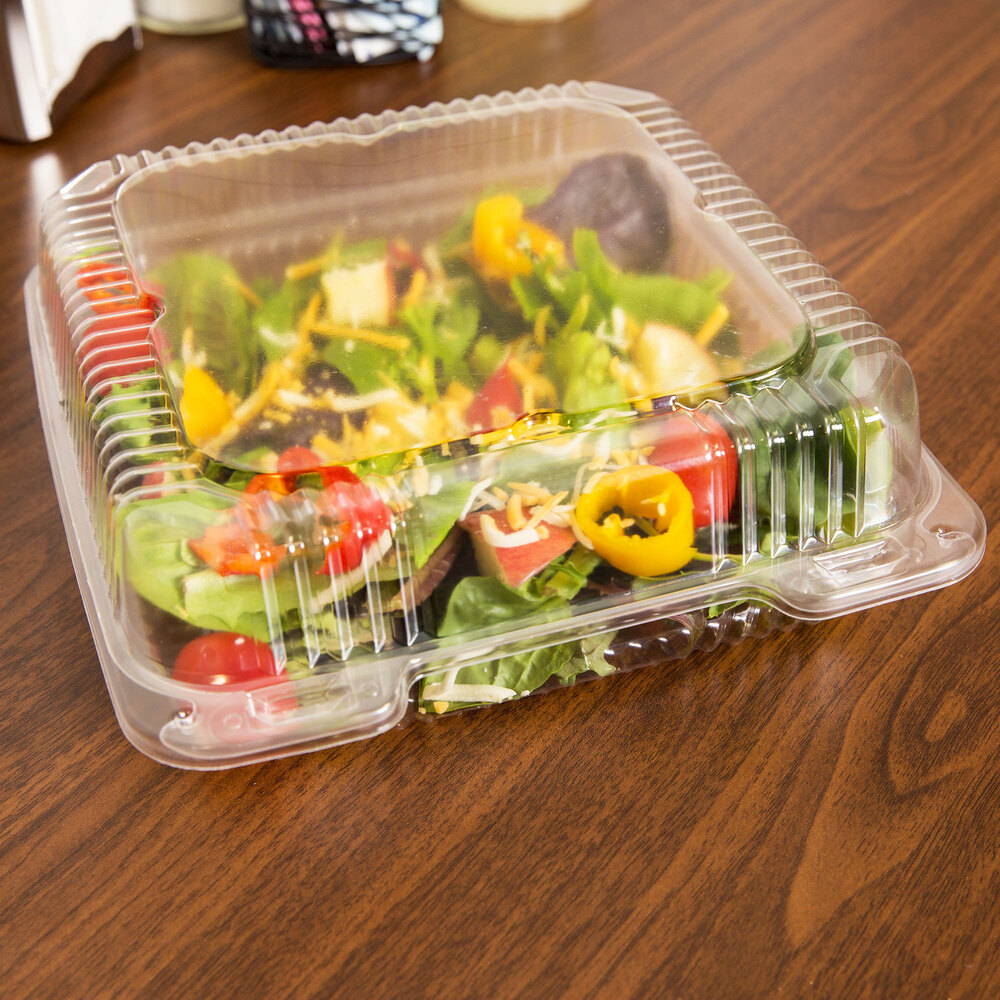 Durable Packaging PXT-880 Duralock 8" x 8" x 3" Clear Hinged Lid ...