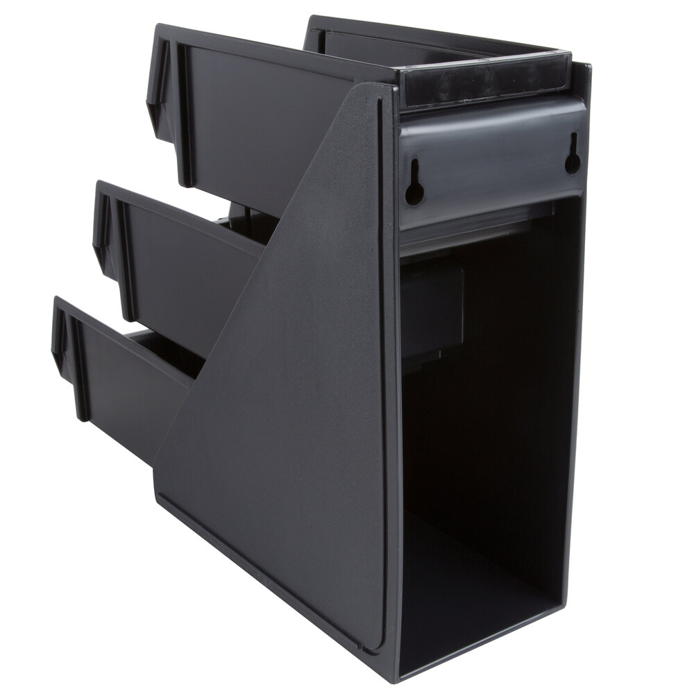 Vollrath 4843-06 Traex® Black Self-Serve Condiment Bin Stand Set with 3 ...