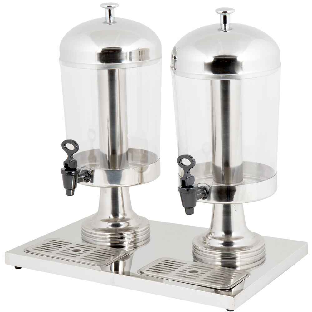 Choice 4.2 Gallon Stainless Steel and Polycarbonate Double Beverage ...