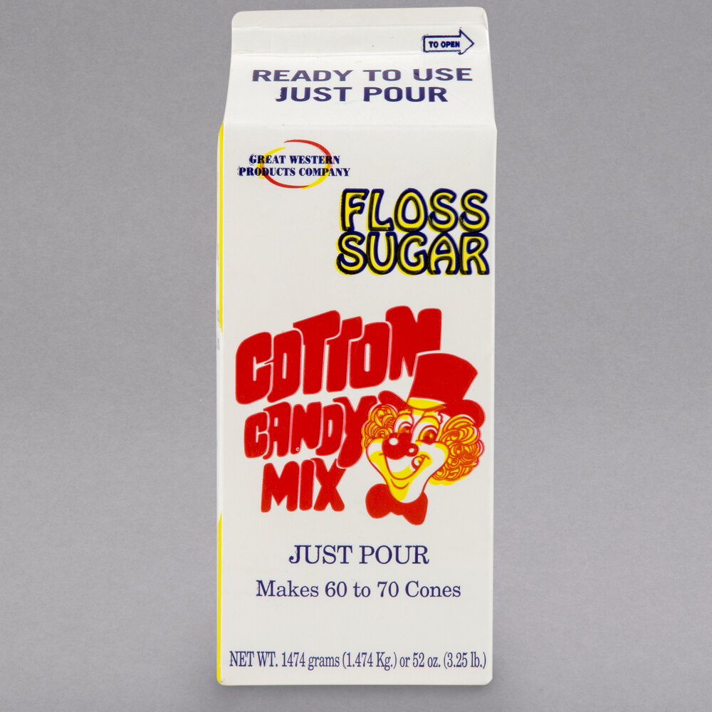 Great Western 1/2 Gallon Carton Orange Cotton Candy Floss Sugar - 6/Case