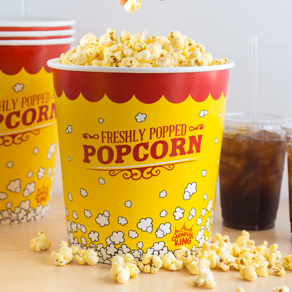Carnival King 130 oz. Popcorn Bucket - 25/Pack