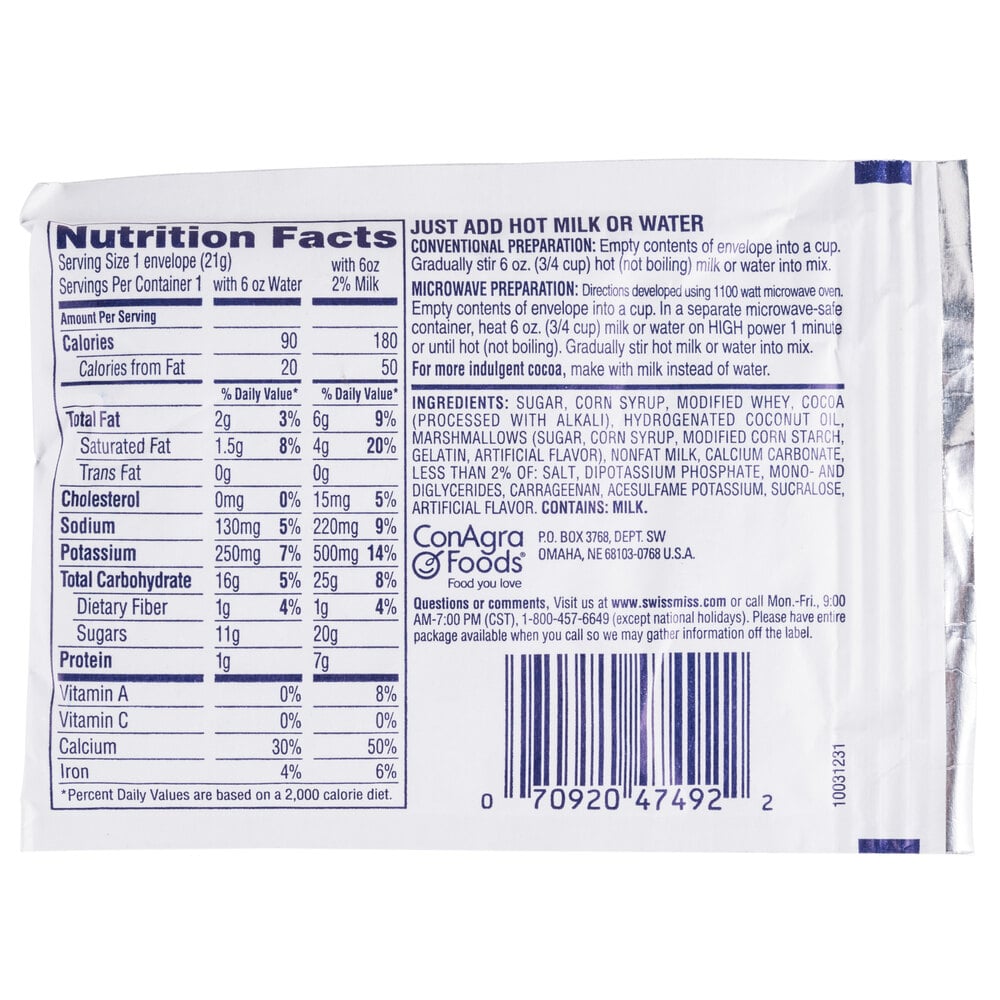 Swiss Miss Hot Chocolate Mix with Marshmallows - 50/Box