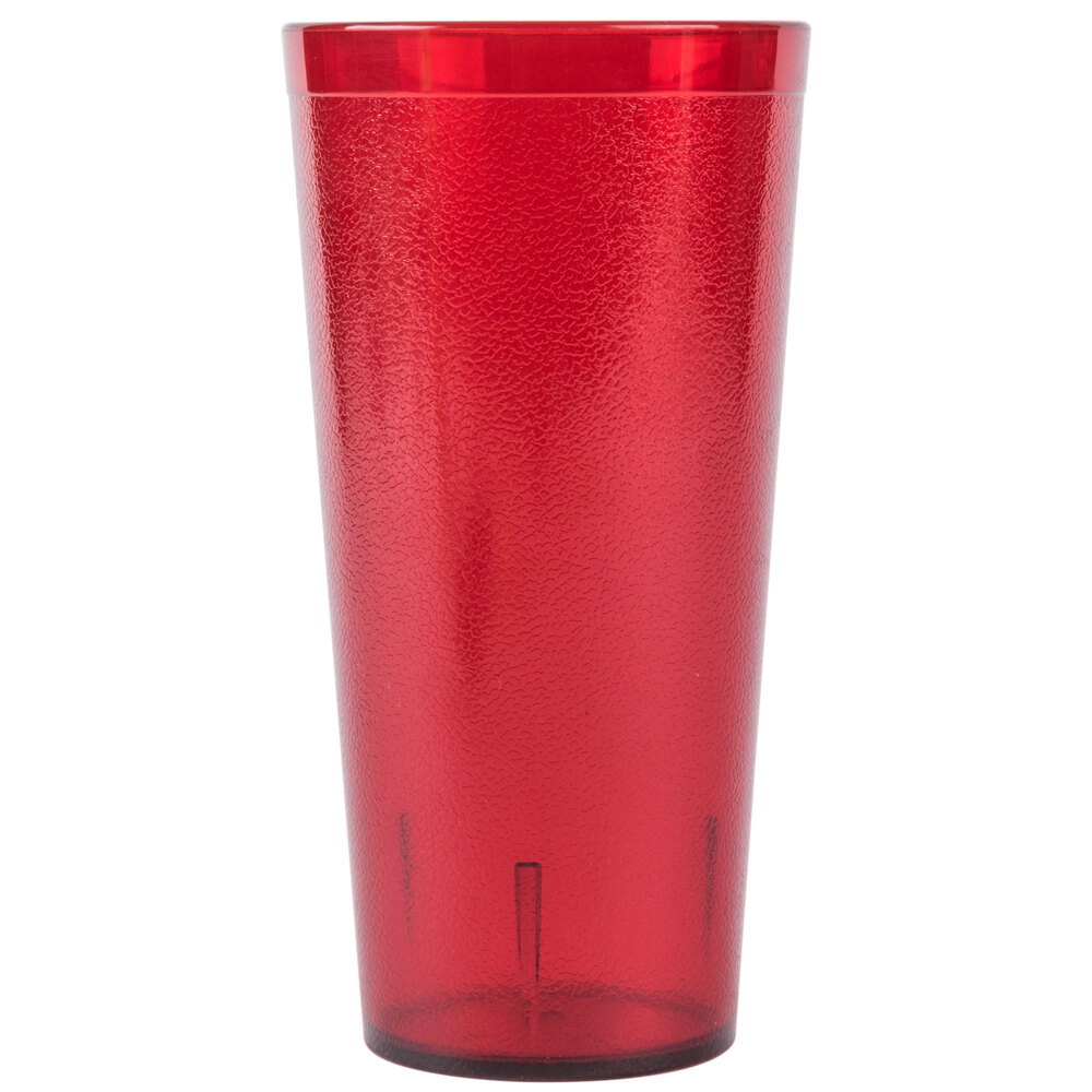 Carlisle 522410 Stackable 24 oz. Ruby SAN Plastic Tumbler - 72/Case