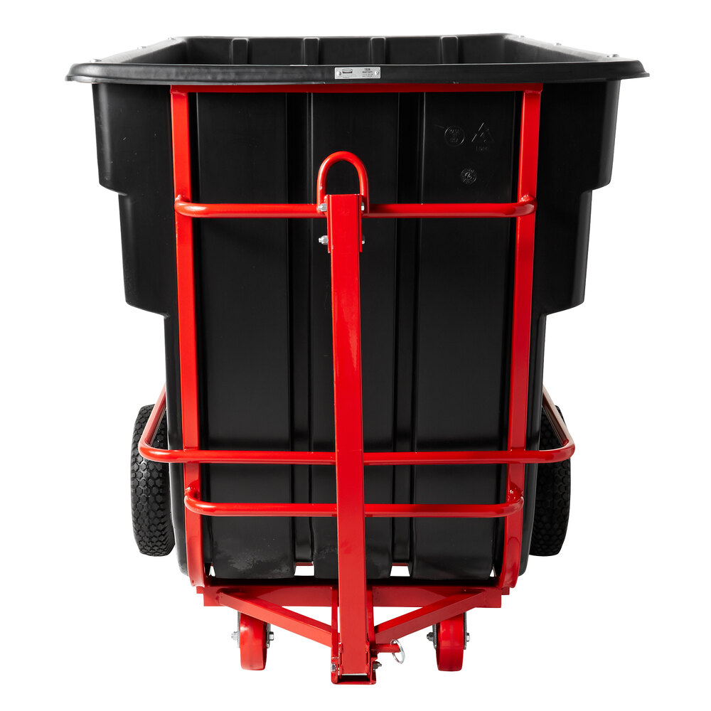 Rubbermaid FG102641BLA Black 1.5 Cubic Yard Towable Trainable Tilt ...