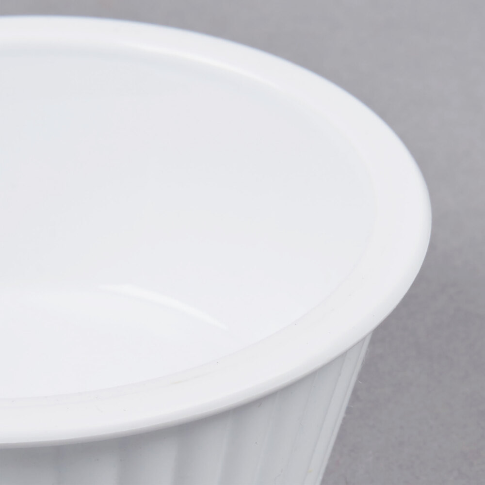 Carlisle 084402 White 2 oz. Fluted Plastic Ramekin - 48/Case