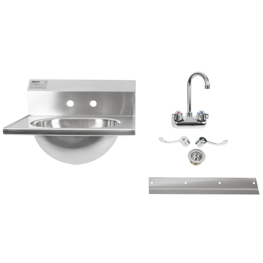 Eagle Group HSA-10-FW Hand Sink with Gooseneck Faucet, Wrist Action and ...