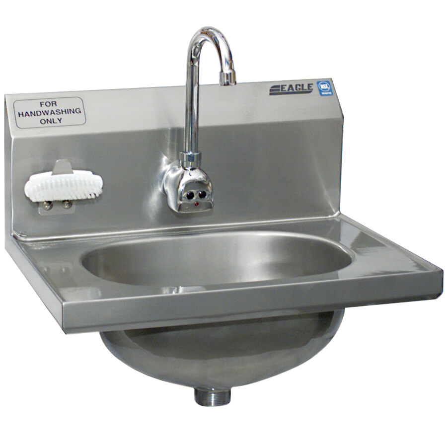 Eagle Group HSA-10-FE-B-NB-MG MicroGard Hand Sink with Gooseneck Faucet ...